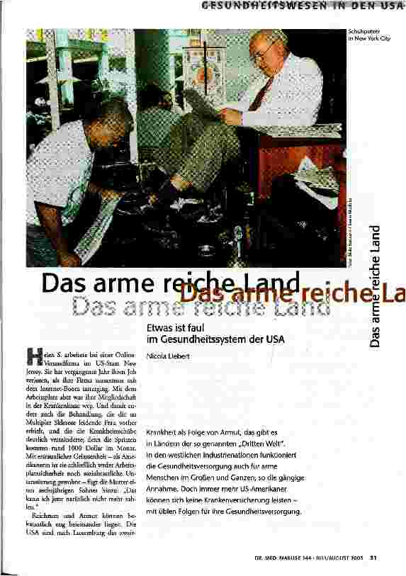Das arme reiche Land Ewas ist faul im Gesundheitssystem der USA ...